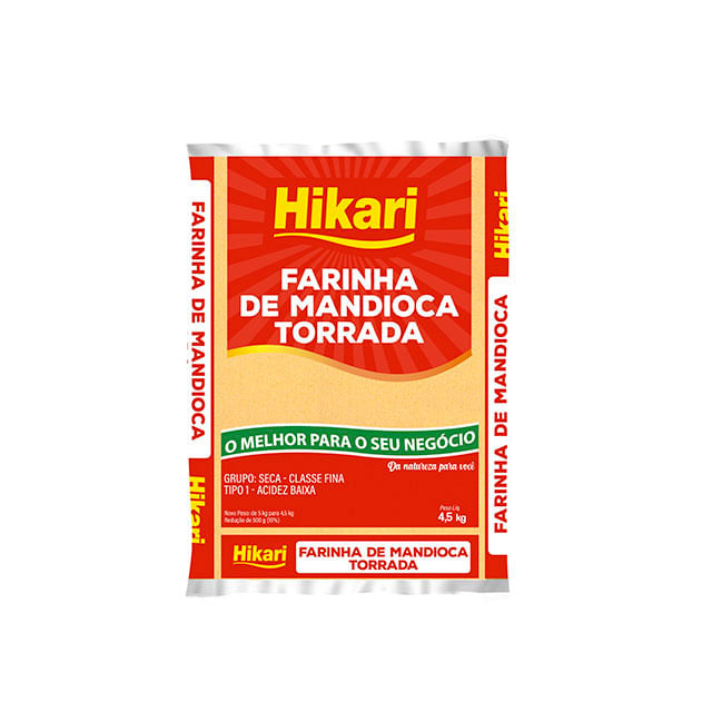 Farinha Mandioca Torrada Fina Hikari 4,5Kg - lojamegag