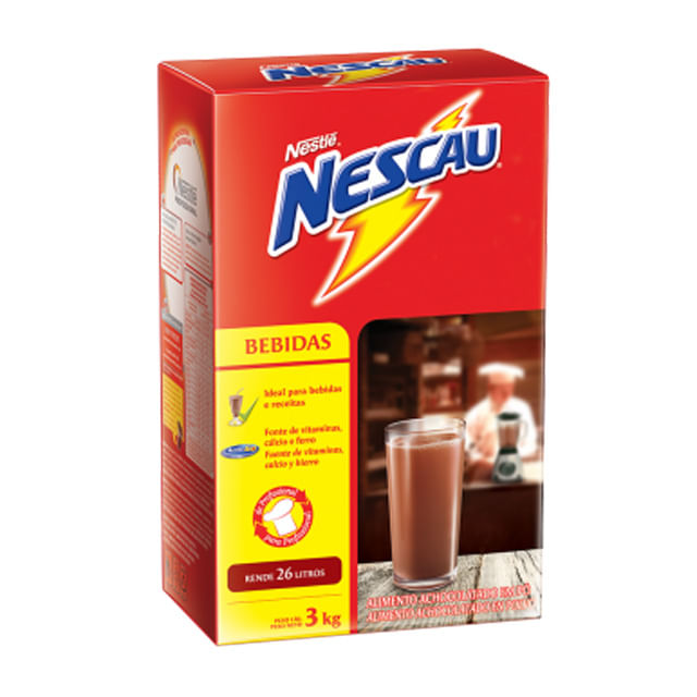 Achocolatado Pó Nescau Nestlé 3kg - lojamegag